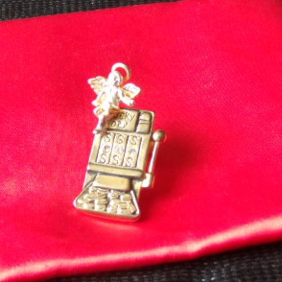 Unknown | Jewelry | Lucky Angel And Slot Machine Pin Or Charm | Poshmark